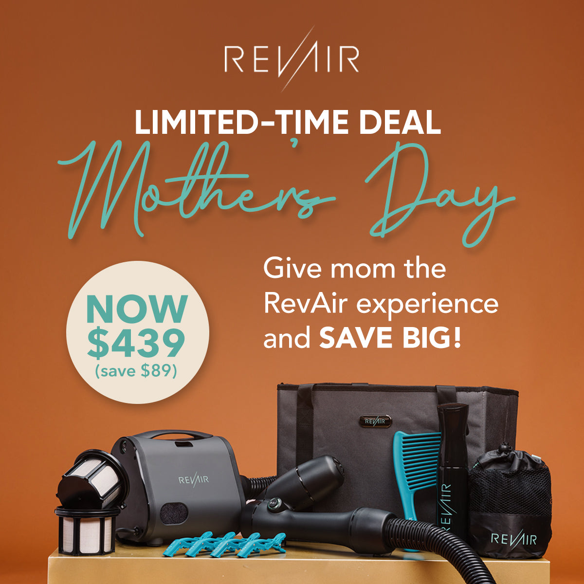 RevAir Total Package - Reverse-Air Hair Dryer w/friction-free ...